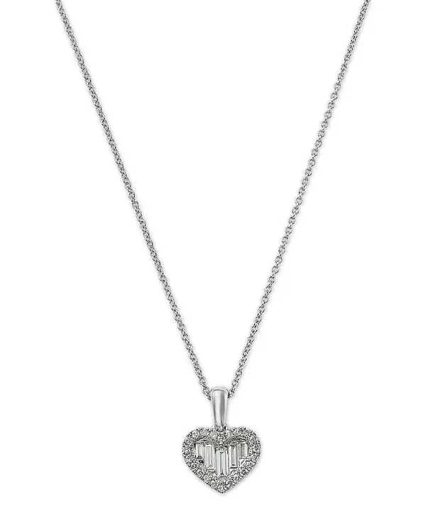 Bloomingdale'S Diamond Heart Halo Pendant Necklace - White