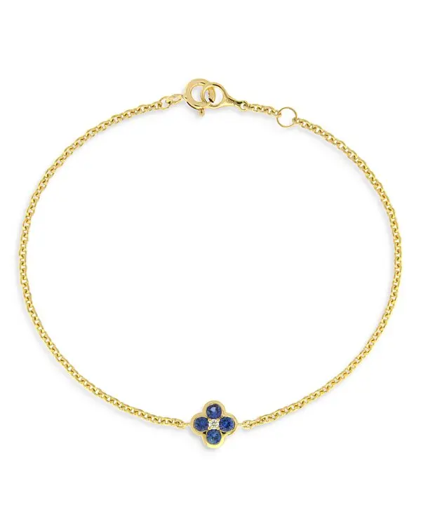 Bloomingdale'S Sapphire And Diamond Clover Bracelet - Blue/gold