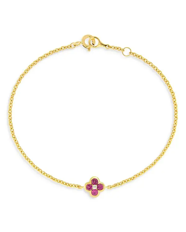 Bloomingdale'S Pink Sapphire And Diamond Clover Bracelet - Pink/gold
