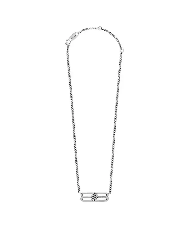 Balenciaga Bb Icon Necklace - Antique Silver