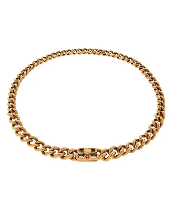 Balenciaga Monaco Chain Necklace - Antique Gold