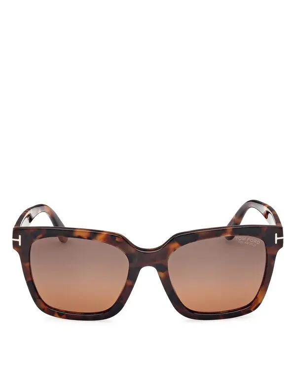 TOM FORD Polarized Square Sunglasses, 55mm