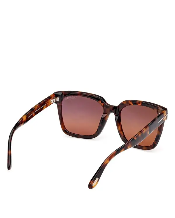 TOM FORD Polarized Square Sunglasses, 55mm