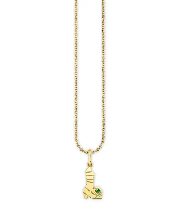 SYDNEY EVAN Wicked 14k Yellow Elphaba Boot Charm Necklace - Gold
