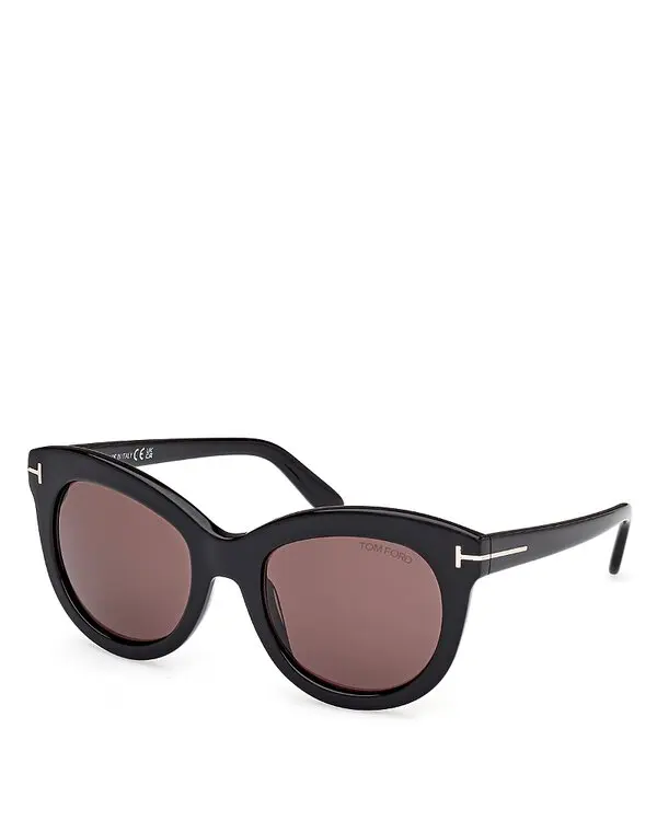 TOM FORD Butterfly Sunglasses, 53mm - Black/brown