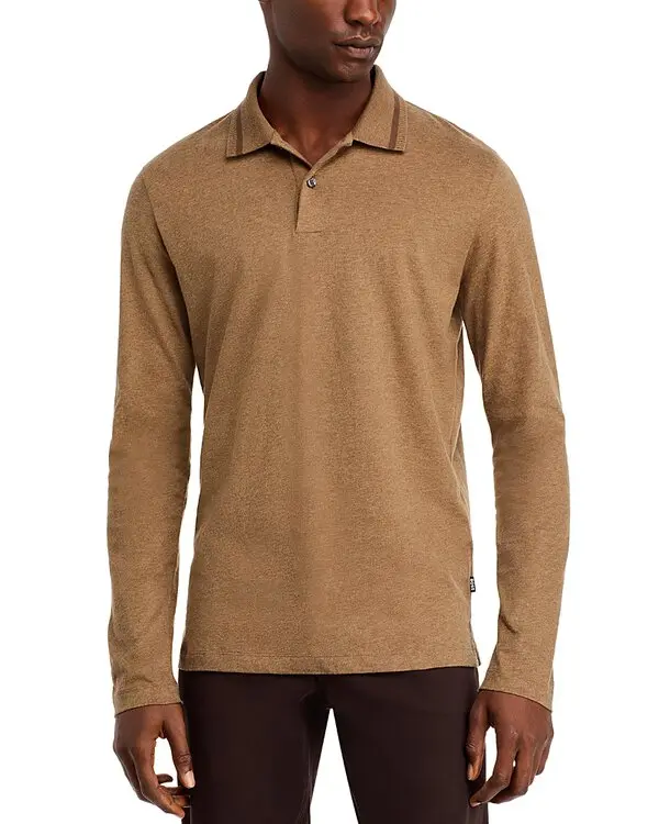 BOSS Pittman Regular Fit Long Sleeve Polo - Open Green