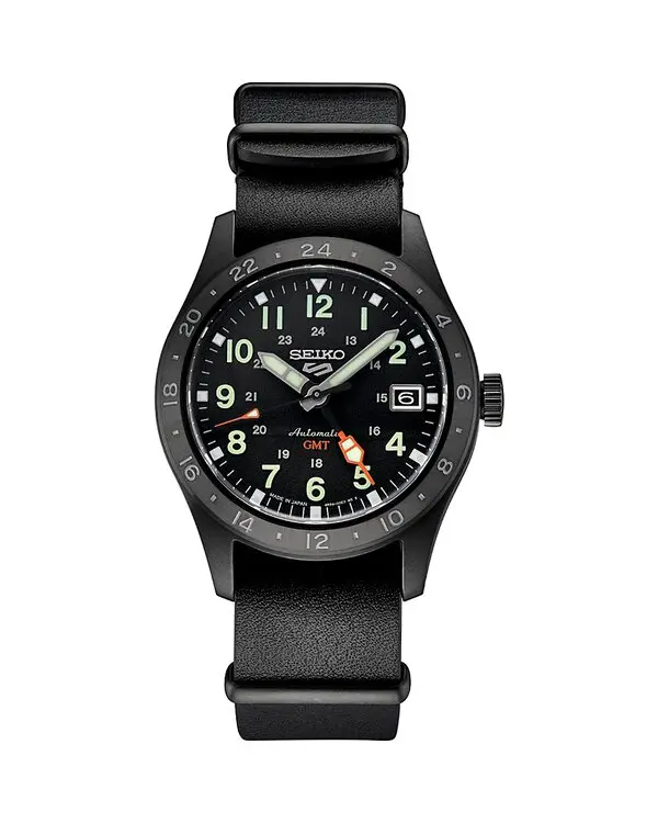 SEIKO 5 Sports 39mm Strap Watch - Black/black