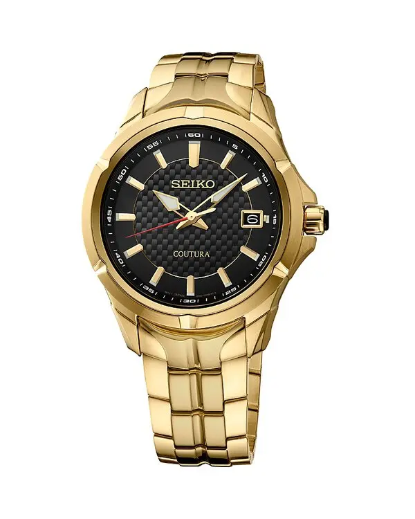 SEIKO Coutura 41mm Watch - Black/gold
