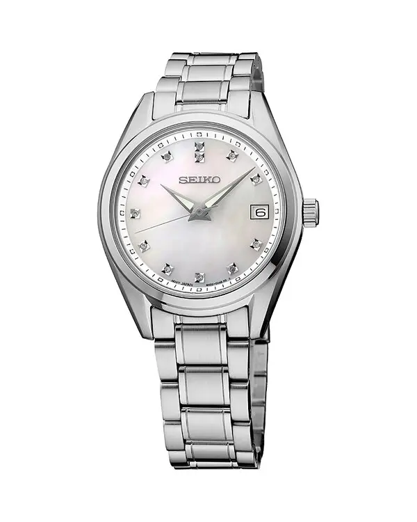 SEIKO 32mm Diamond Watch - Silver/silver
