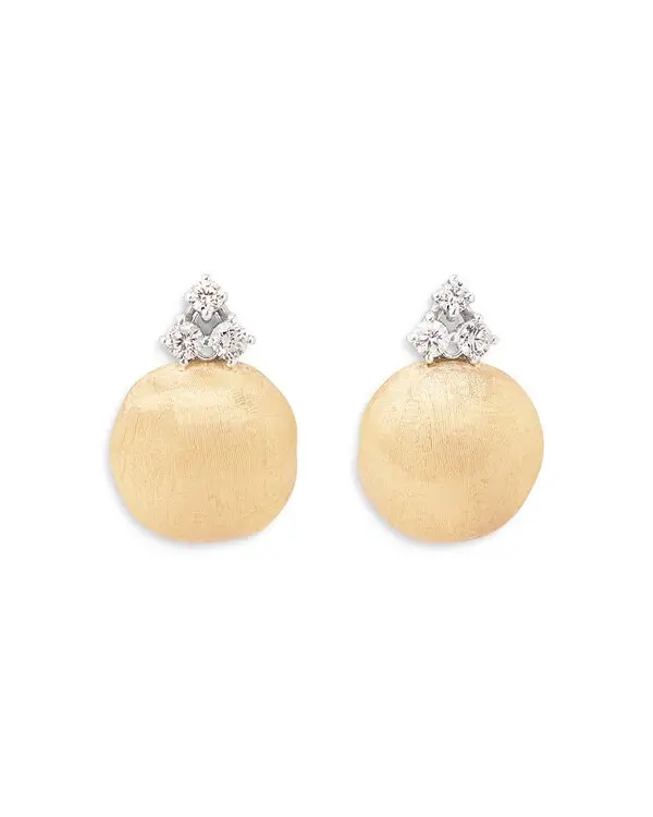 Marco Bicego 18k Gold Africa Diamond Stud Earrings - Gold/white