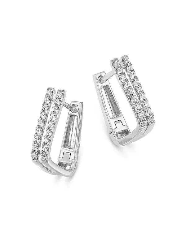 Bloomingdale'S Diamond Huggie Hoop Earrings, 0.25 Tcw - White