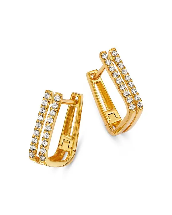 Bloomingdale'S 14k Yellow Diamond Huggie Hoop Earrings - Gold