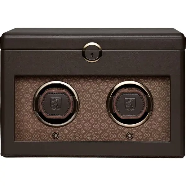 Wolf Earth Double Watch Winder - Coffee