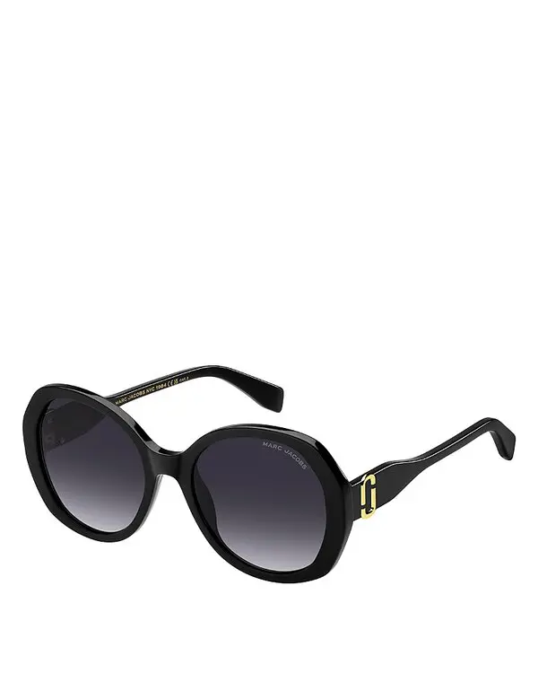 Marc Jacobs Oval Sunglasses, 55mm - Black/gray