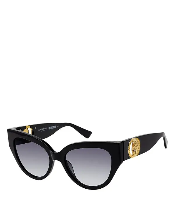 Kurt Geiger 60mm Cat Eye Sunglasses - Black | Editorialist display picture 3