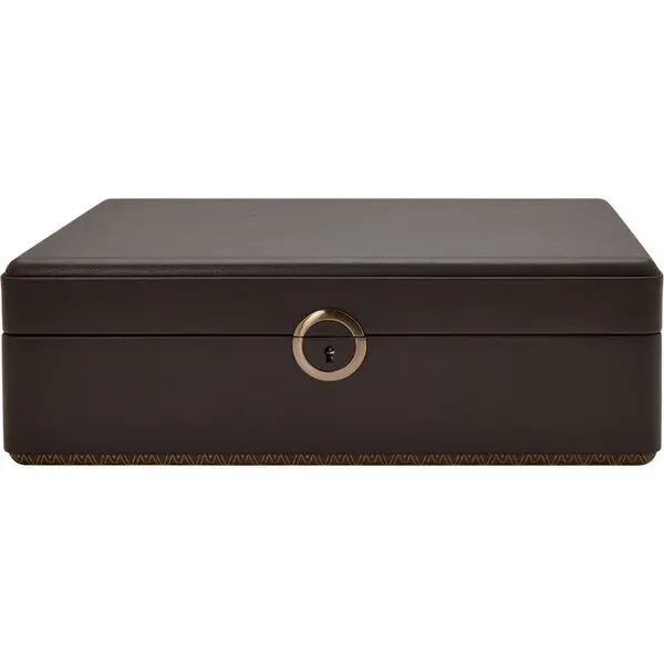 Wolf Earth 5 Piece Watch Box With Storage - Coffee