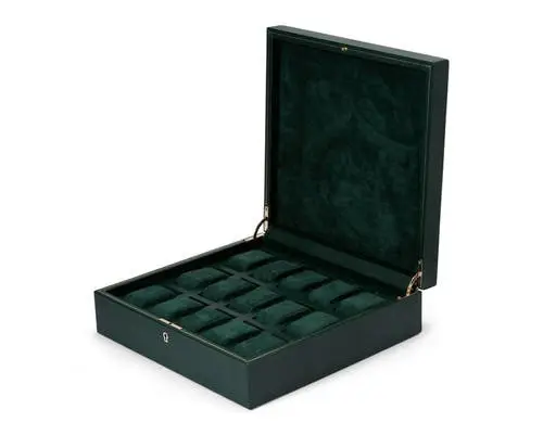 Wolf British Racing 15 Piece Watch Box - Green