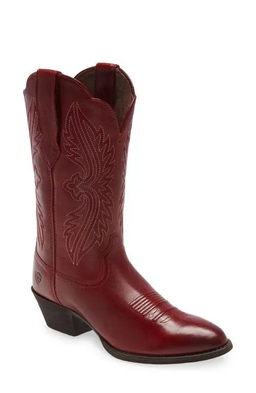 Ariat Heritage Leather Western Boot - Rosy Red