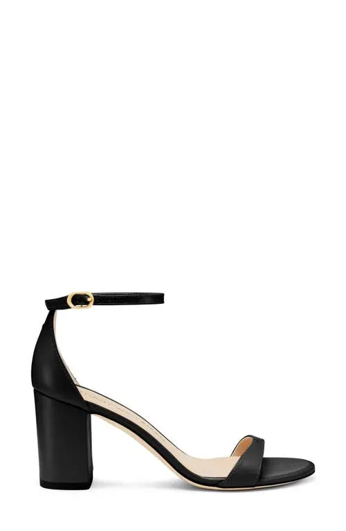 STUART WEITZMAN Nudist Block 75 Sandal - Black