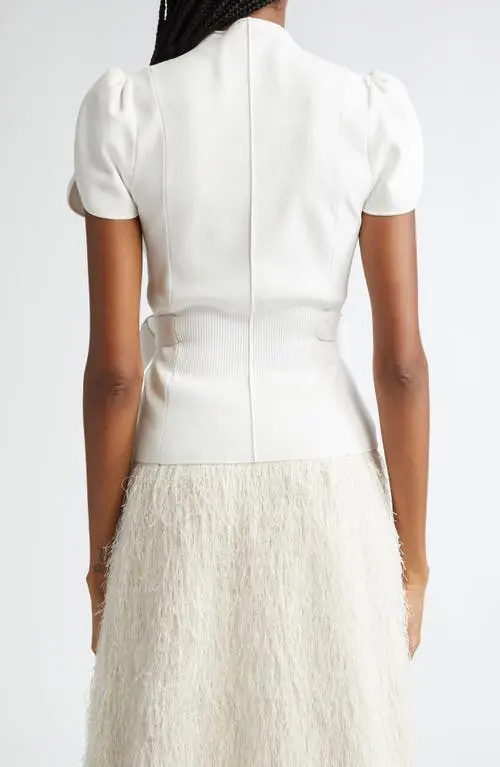 3.1 Phillip Lim Puff Sleeve Ribbed Top - Ivory