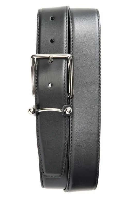 CHRISTIAN LOUBOUTIN Chambeliss Leather Belt - Black/ Silver