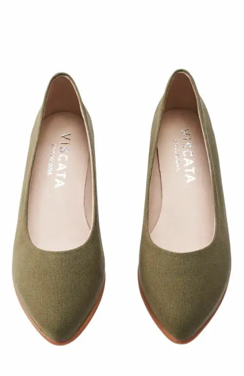 VISCATA Rubina Canvas Espadrille Flats - Olive