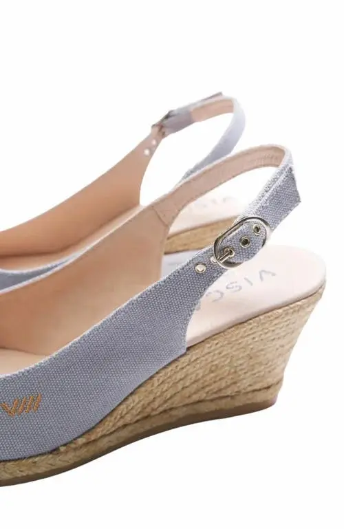 VISCATA Palomera Canvas Espadrille Wedges - Ash