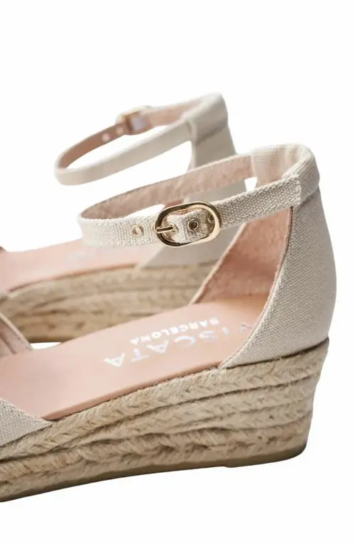 VISCATA Formiga Canvas Espadrille Wedges - Beige