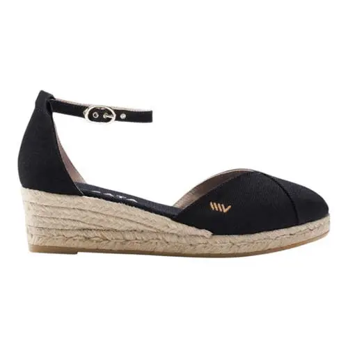VISCATA Formiga Canvas Espadrille Wedges - Black