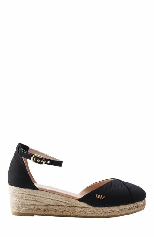 VISCATA Formiga Canvas Espadrille Wedges - Black