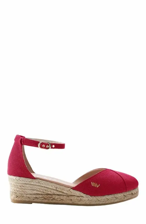 VISCATA Formiga Canvas Espadrille Wedges - Cherry
