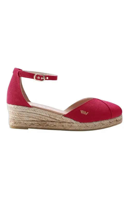 VISCATA Formiga Canvas Espadrille Wedges - Cherry