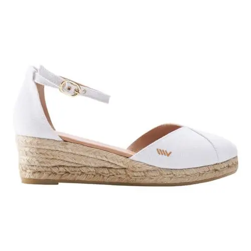 VISCATA Formiga Canvas Espadrille Wedges - White