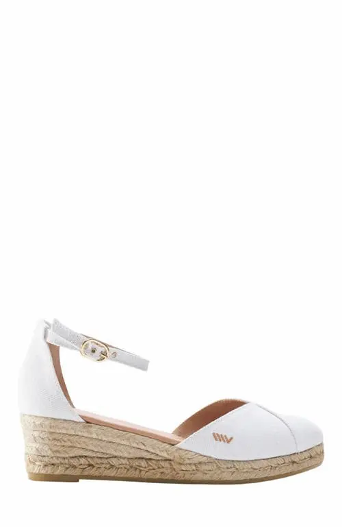VISCATA Formiga Canvas Espadrille Wedges - White