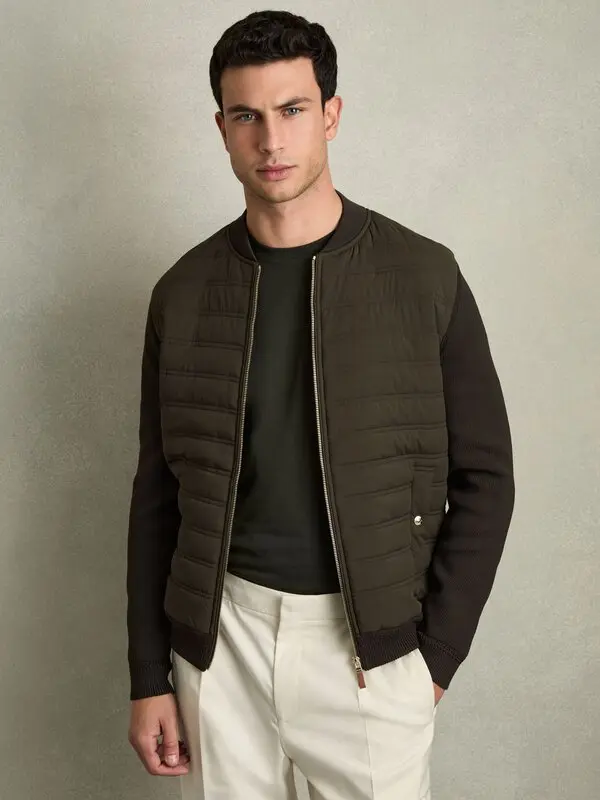 REISS Tosca Quilted Hybrid Jacket
