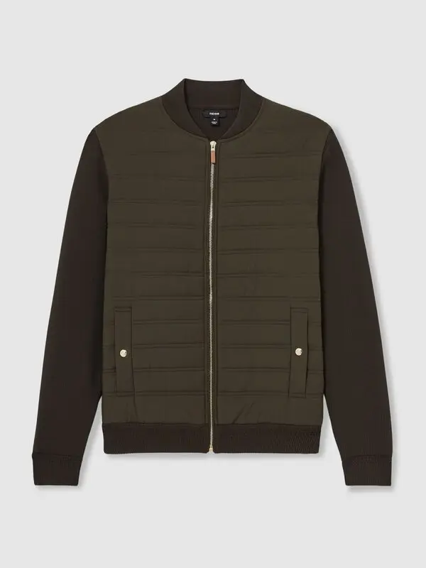 REISS Tosca Quilted Hybrid Jacket