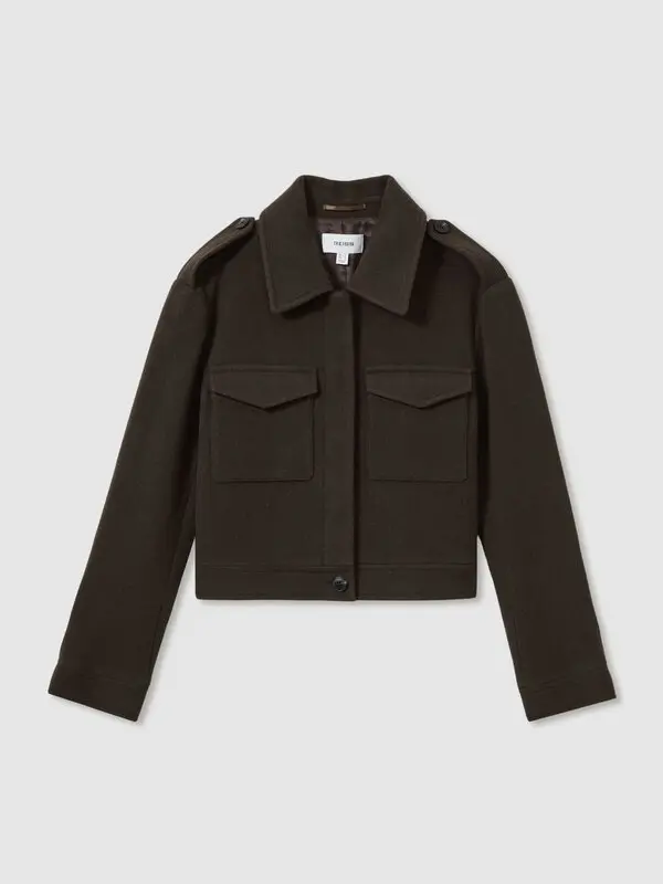 REISS Nova Wool-blend Cropped Jacket