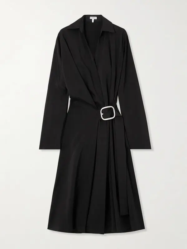 Loewe Wrap-effect Belted Midi Shirt Dress