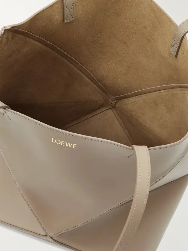 Loewe Puzzle Fold Medium Leather Tote - Neutrals