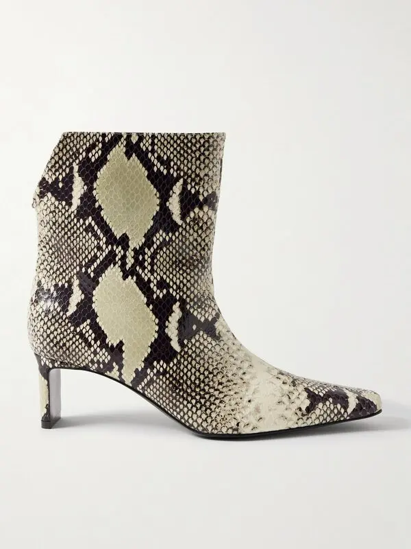 Khaite Ona Snake-effect Ankle Boots