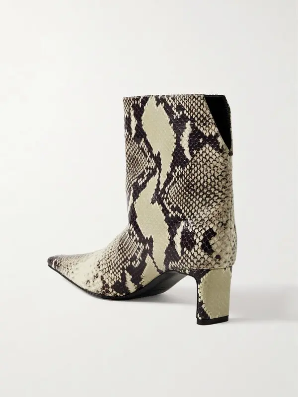 Khaite Ona Snake-effect Ankle Boots