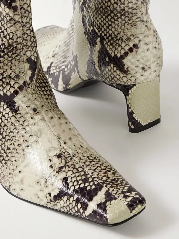 Khaite Ona Snake-effect Ankle Boots