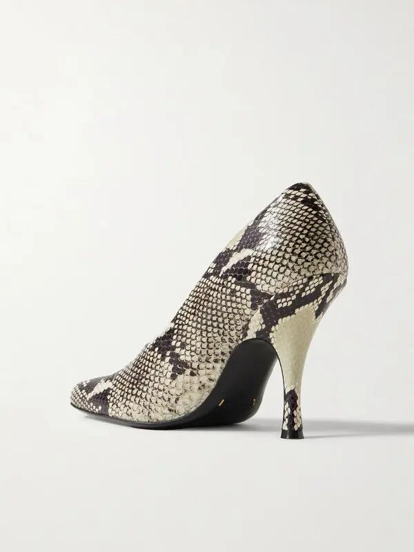 Khaite Eva Snake-effect Leather Pumps