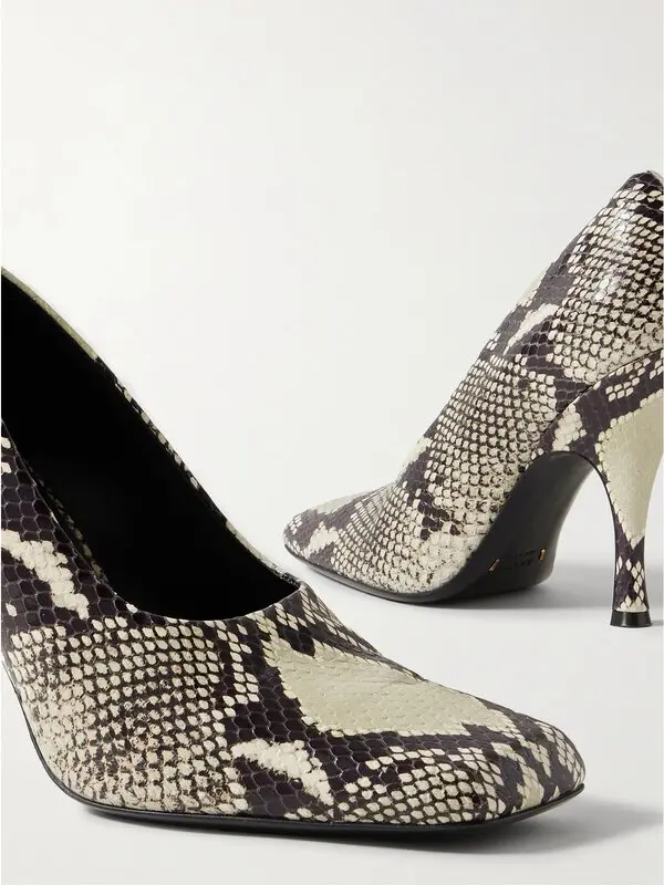 Khaite Eva Snake-effect Leather Pumps