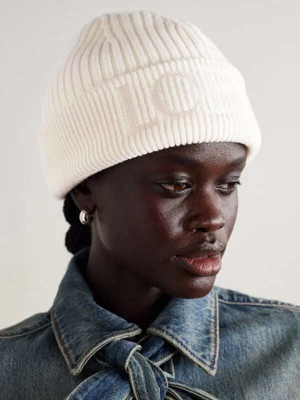 Loewe Embroidered Wool Beanie