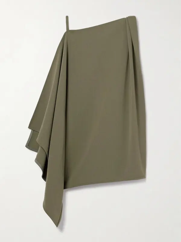 Proenza Schouler Alyssa Asymmetrical Draped Crepe Top - Green