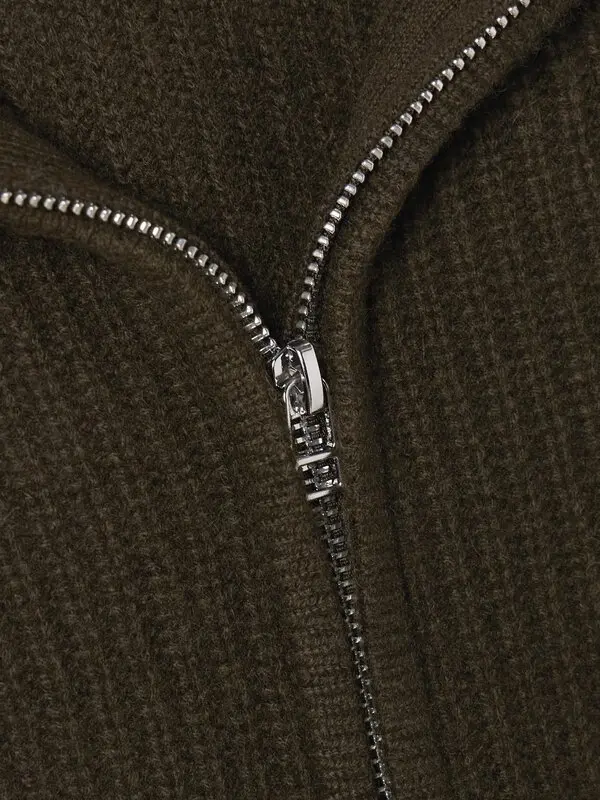 Staud Hampton Cropped Ribbed Cashmere Sweater