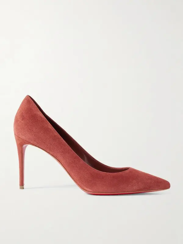 CHRISTIAN LOUBOUTIN Kate 85 Suede Point-toe Pumps - Red