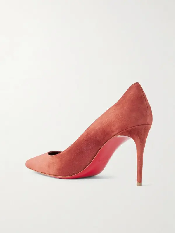 CHRISTIAN LOUBOUTIN Kate 85 Suede Point-toe Pumps - Red
