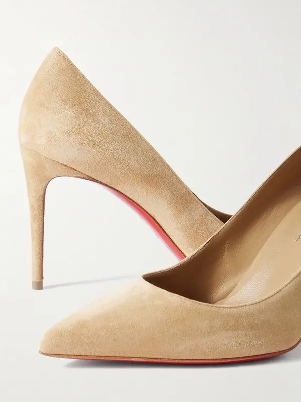 CHRISTIAN LOUBOUTIN Kate 85 Suede Point-toe Pumps - Neutrals